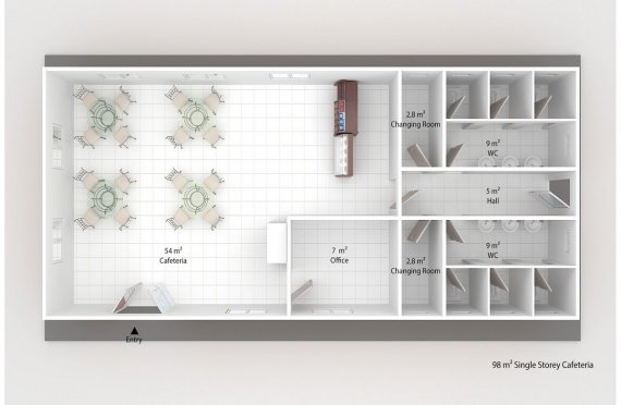 Modular Cafeteria 98 m²